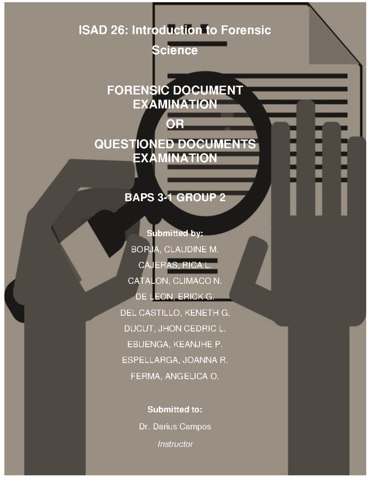 (2) Forensic Document Examination - ISAD 26: Introduction to Forensic ...