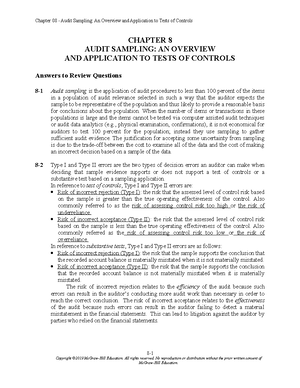 Chapter 10 - Detailed - Auditing notes - CHAPTER 10 – RISK RESPONSE ...