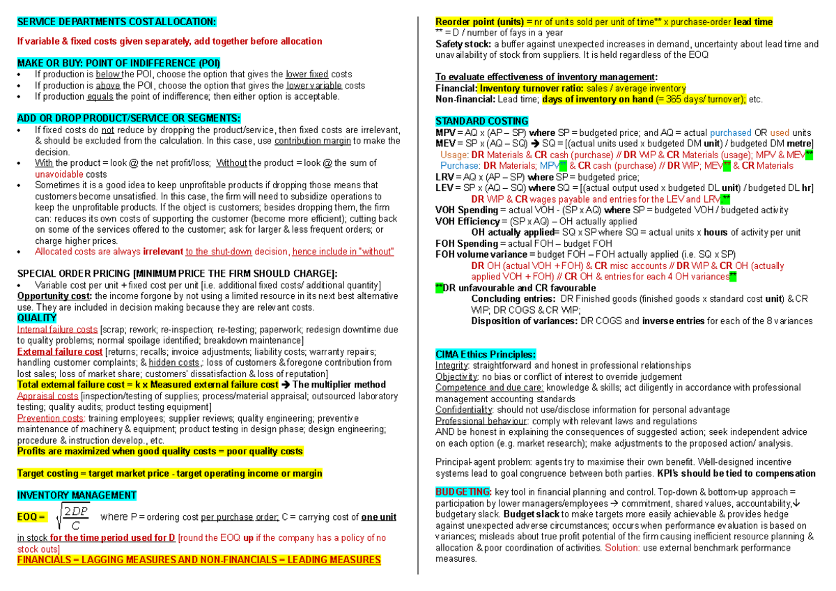 Sie Exam Cheat Sheet