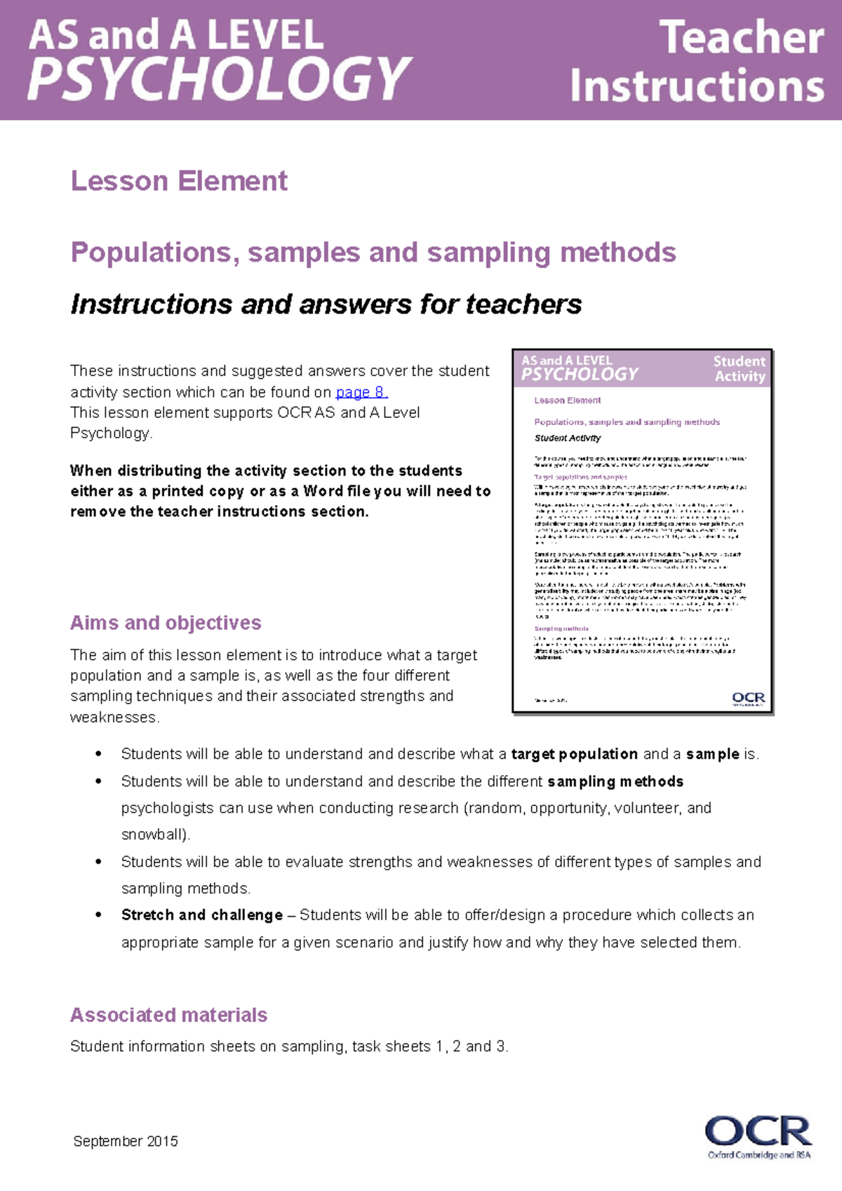 261275 populations samples and sampling methods lesson element - Lesson ...