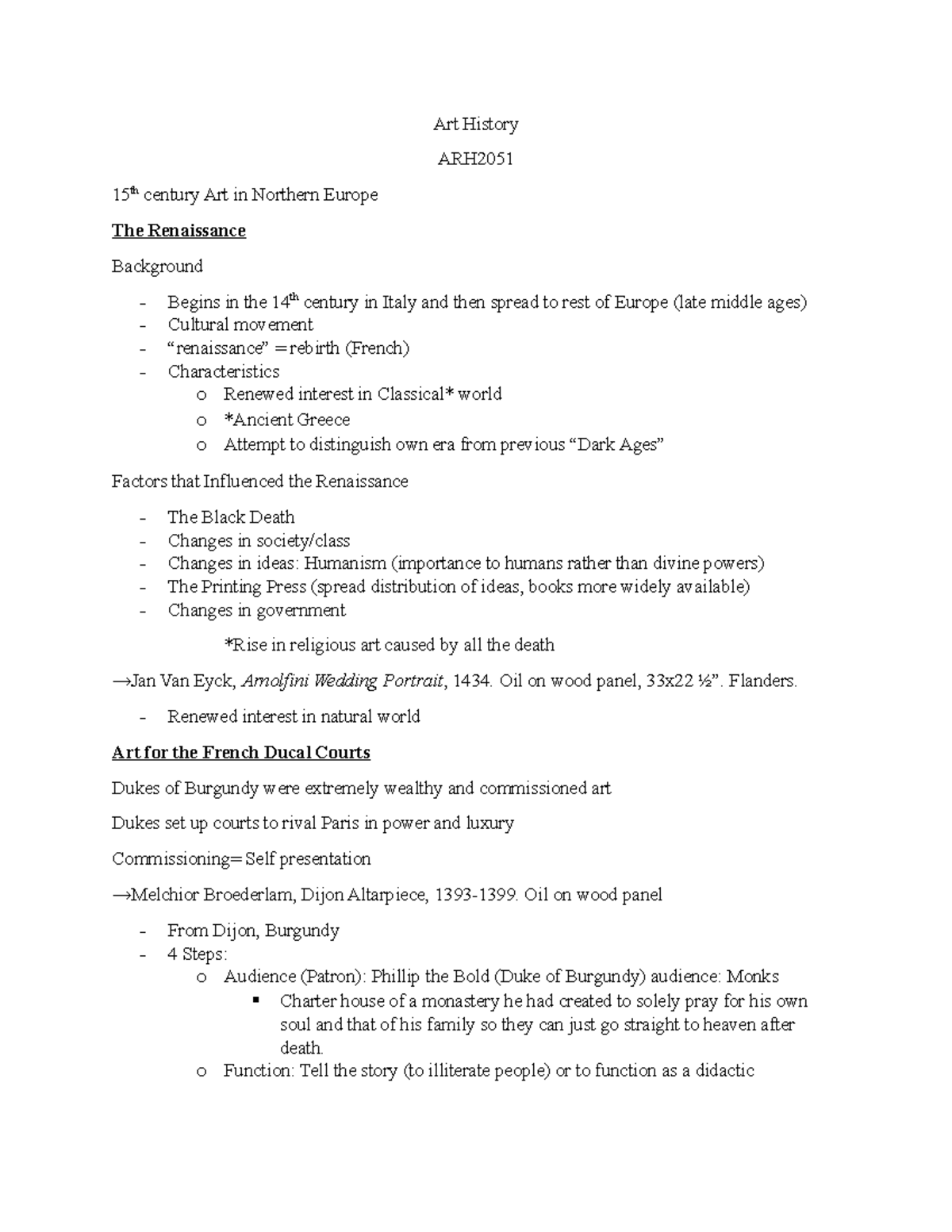 15th Century Art in Northern Europe: Renaissance Background and ...