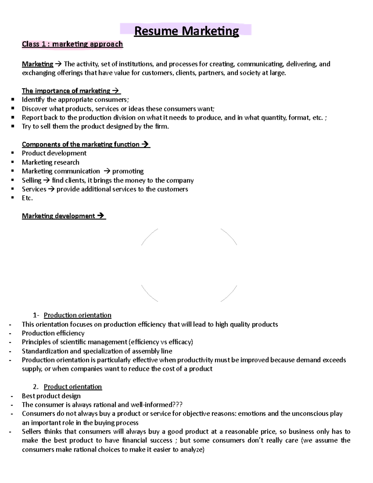 Resume Marketing - Resume Marketing Class 1 : marketing approach ...