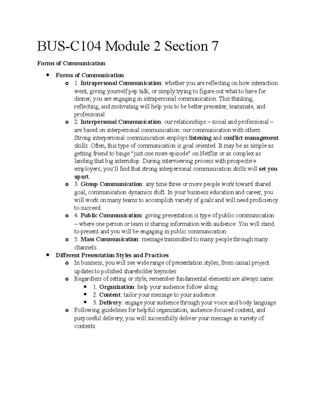 BUS-C104 Module 2 Section 7 - BUS-C104 Module 2 Section 7 Forms of ...