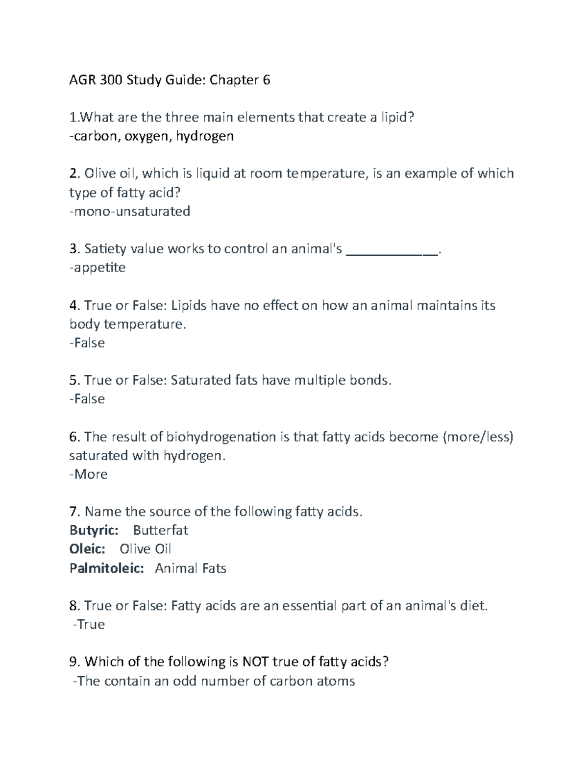 AGR 300 Study Guide; Chapter 6 - AGR 300 Study Guide: Chapter 6 1 are ...