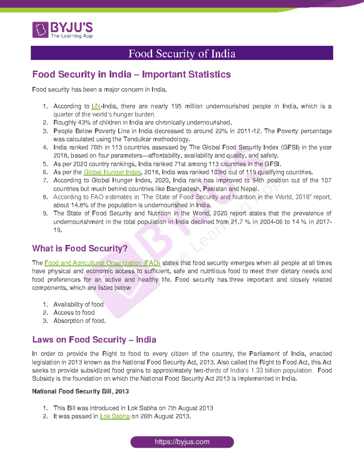 Food Security of India - Hope it helps. - Food Security of India Food ...