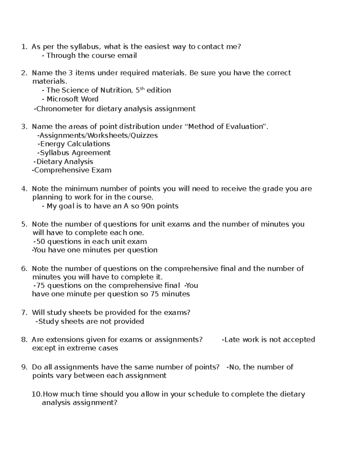 Syllabus Agreement - As per the syllabus, what is the easiest way to ...