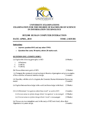 Knowledge - Notes - Human Computer Interaction - Studocu