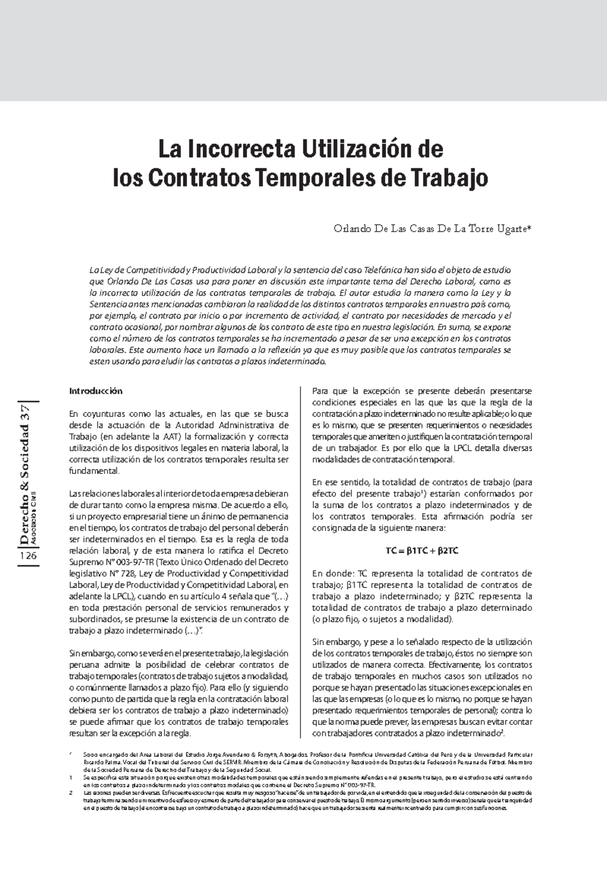 S5 Lectura contratacion modal - 126 Derecho & Sociedad Asociación Civil ...