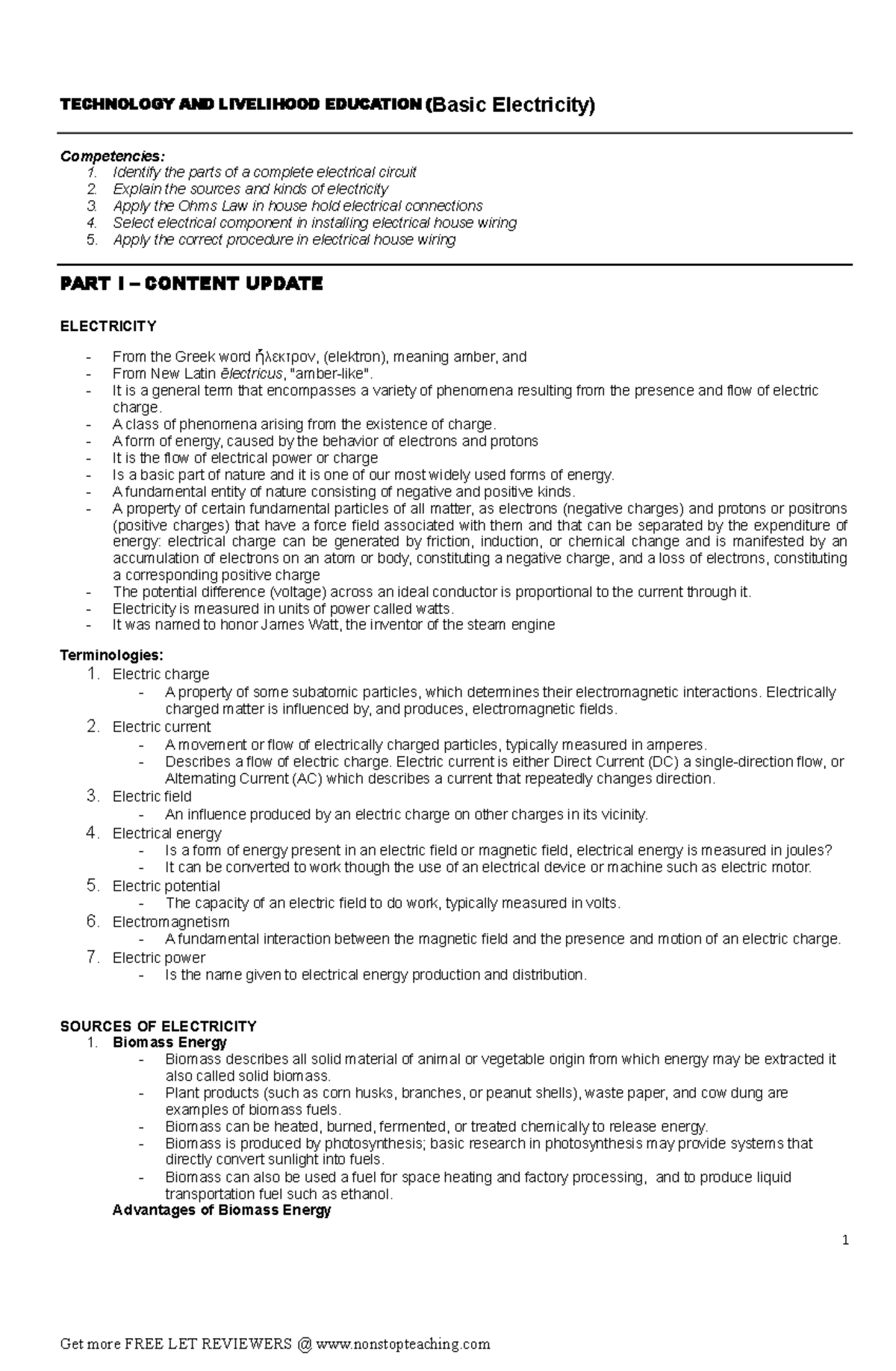 TLE Module - SUMMARIZED OUTLINE - TECHNOLOGY AND LIVELIHOOD EDUCATION ...