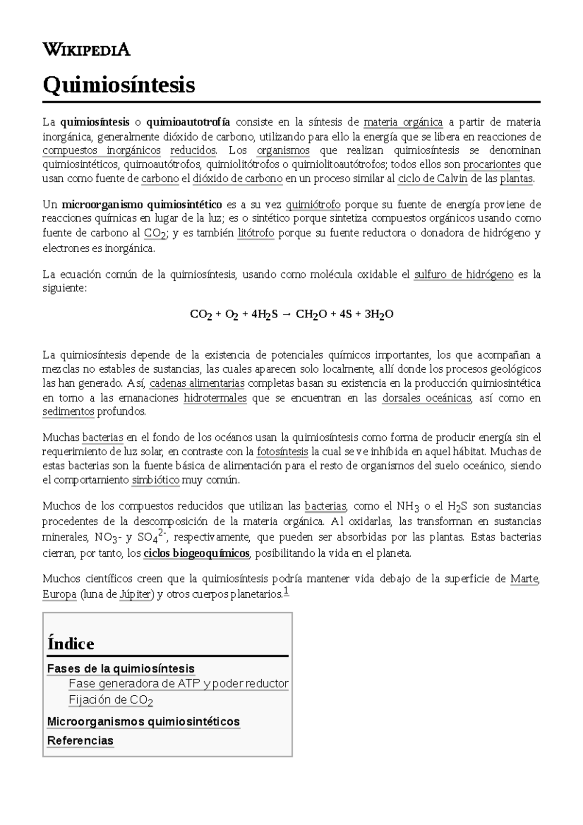 Quimiosíntesis - asas - Quimiosíntesis La quimiosíntesis o ...