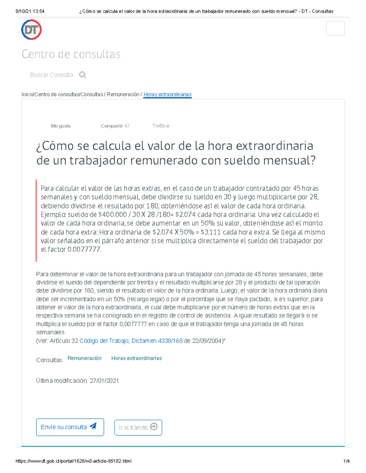 ¿Cómo se calcula el valor de la hora extraordinaria de un trabajador ...