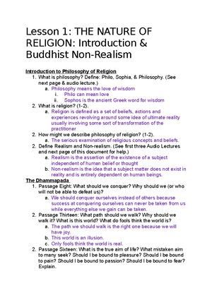 Episode 1 Lesson 5 - These notes are over the 'RELIGIOUS EXPERIENCE ...