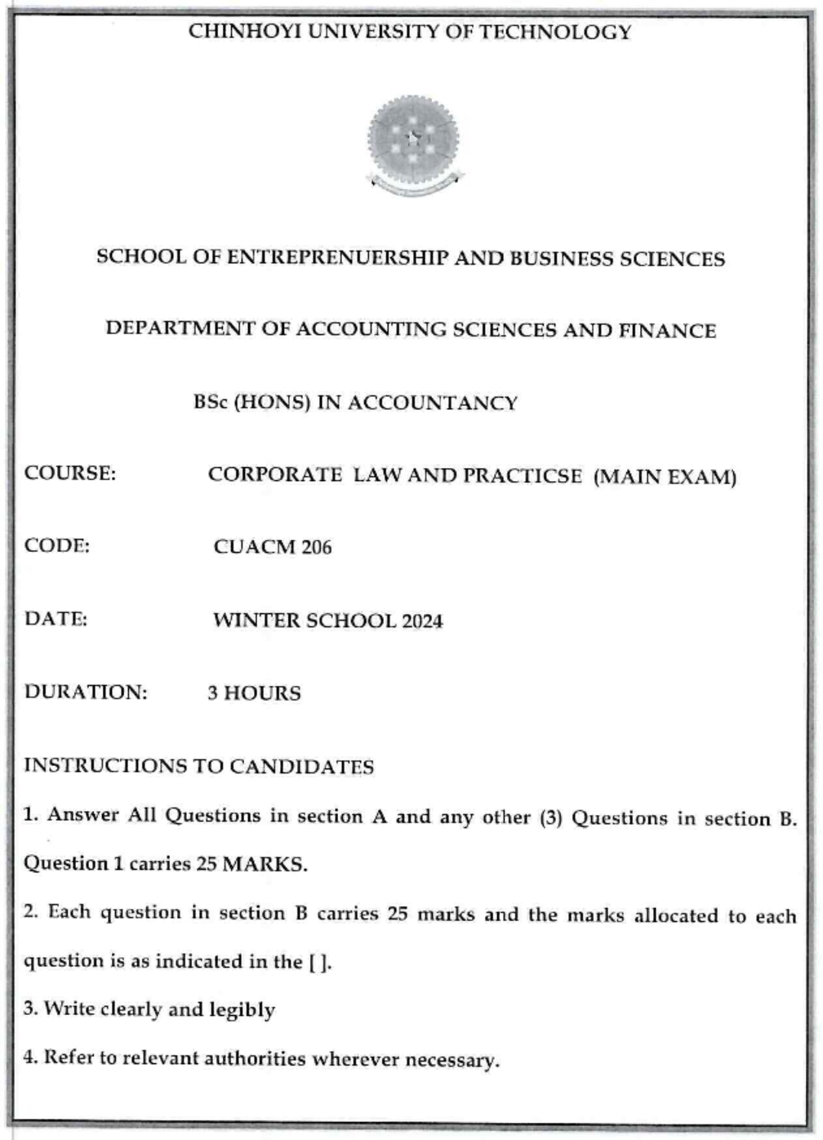 Cuacm 206 July 2024 Inter Semester School Inter - Copy - CHINHOYI ...