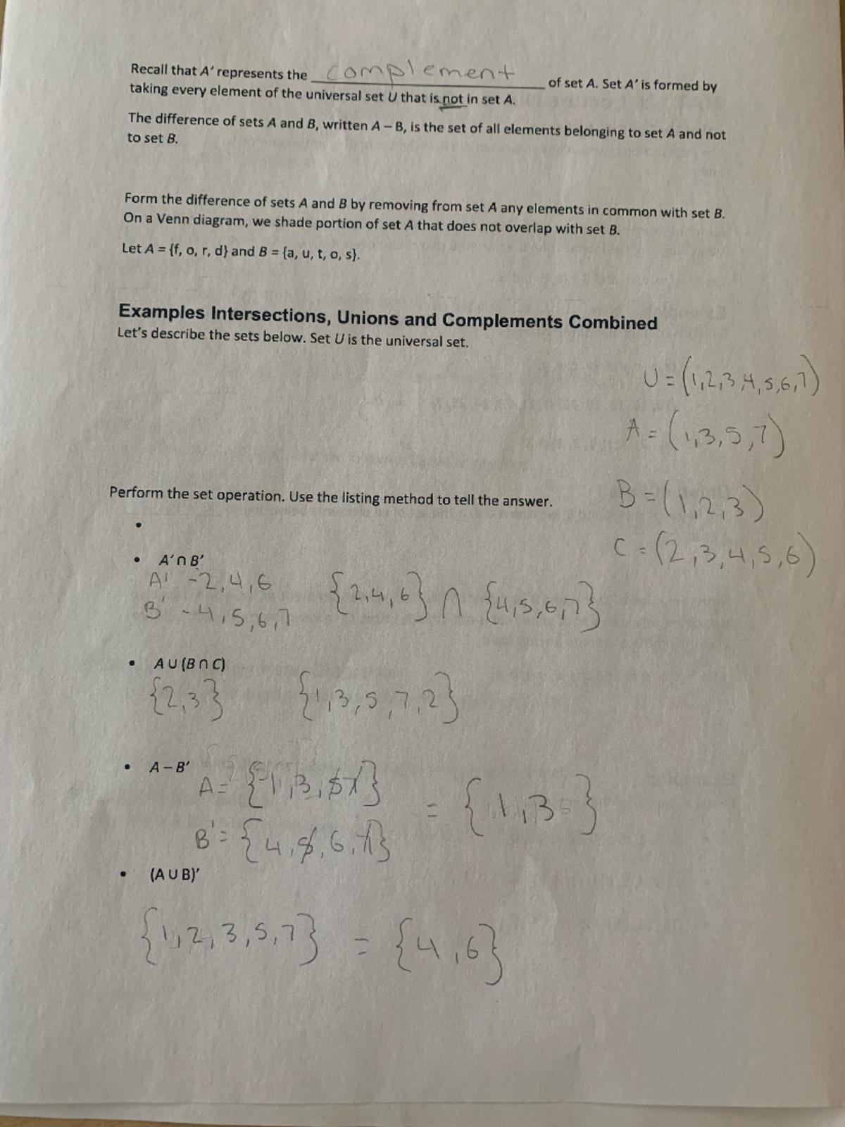 Section Class Notes - MAT 120 - Studocu