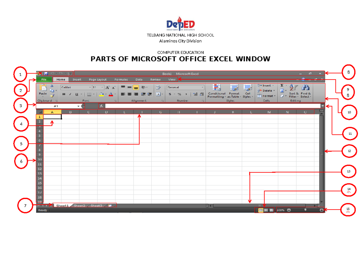MS Excel Parts - BS. education - TELBANG NATIONAL HIGH SCHOOL Alaminos ...