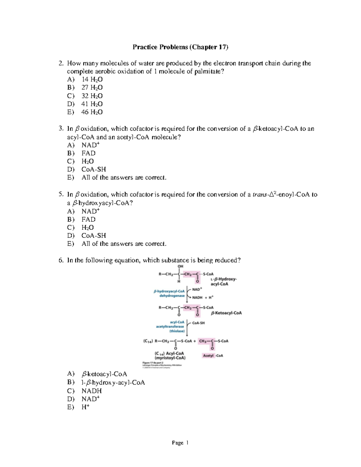 Practice Problems (Chapter 17) - How many molecules of water are ...