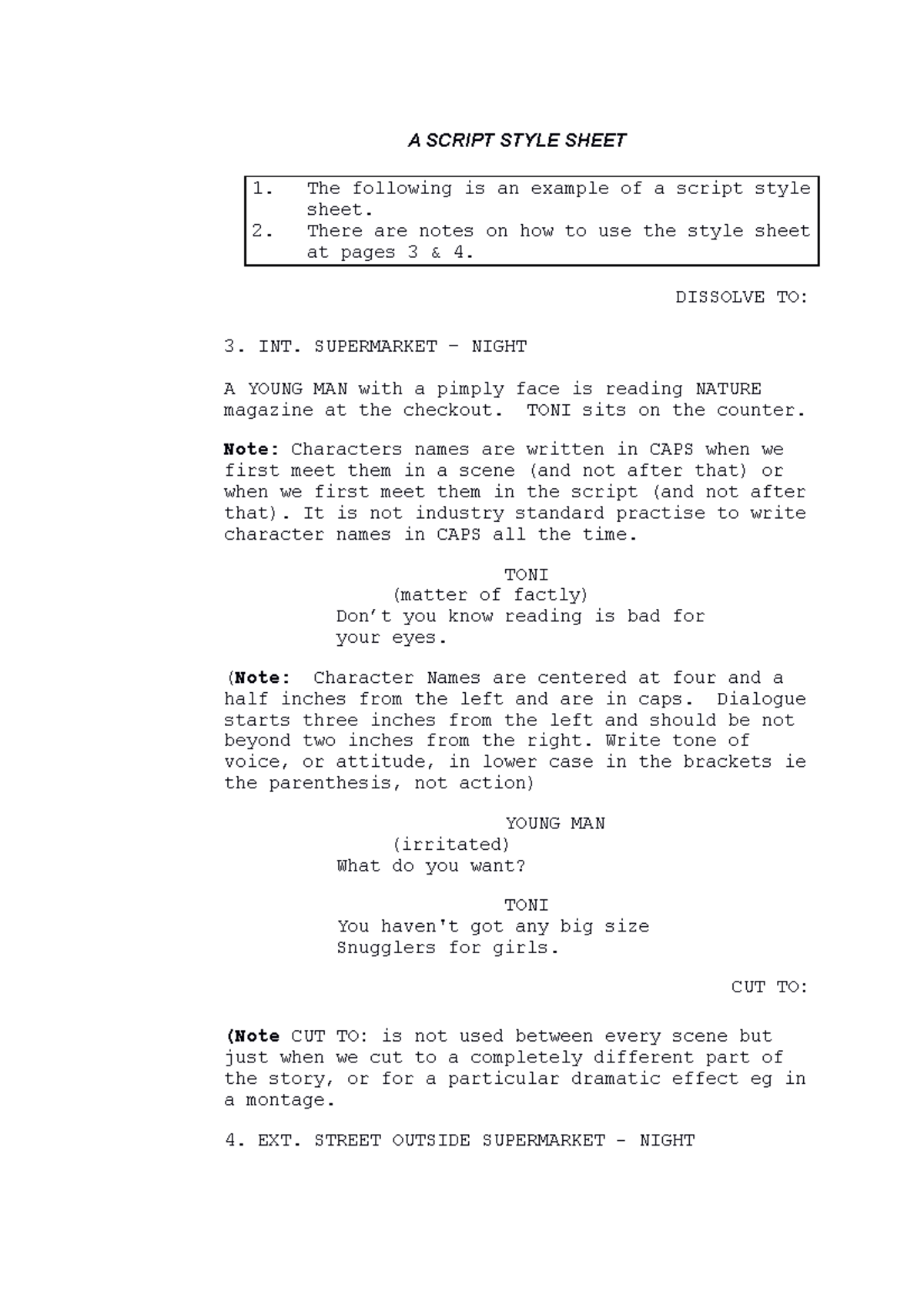 Communication Script Style Template A Script Style Sheet The