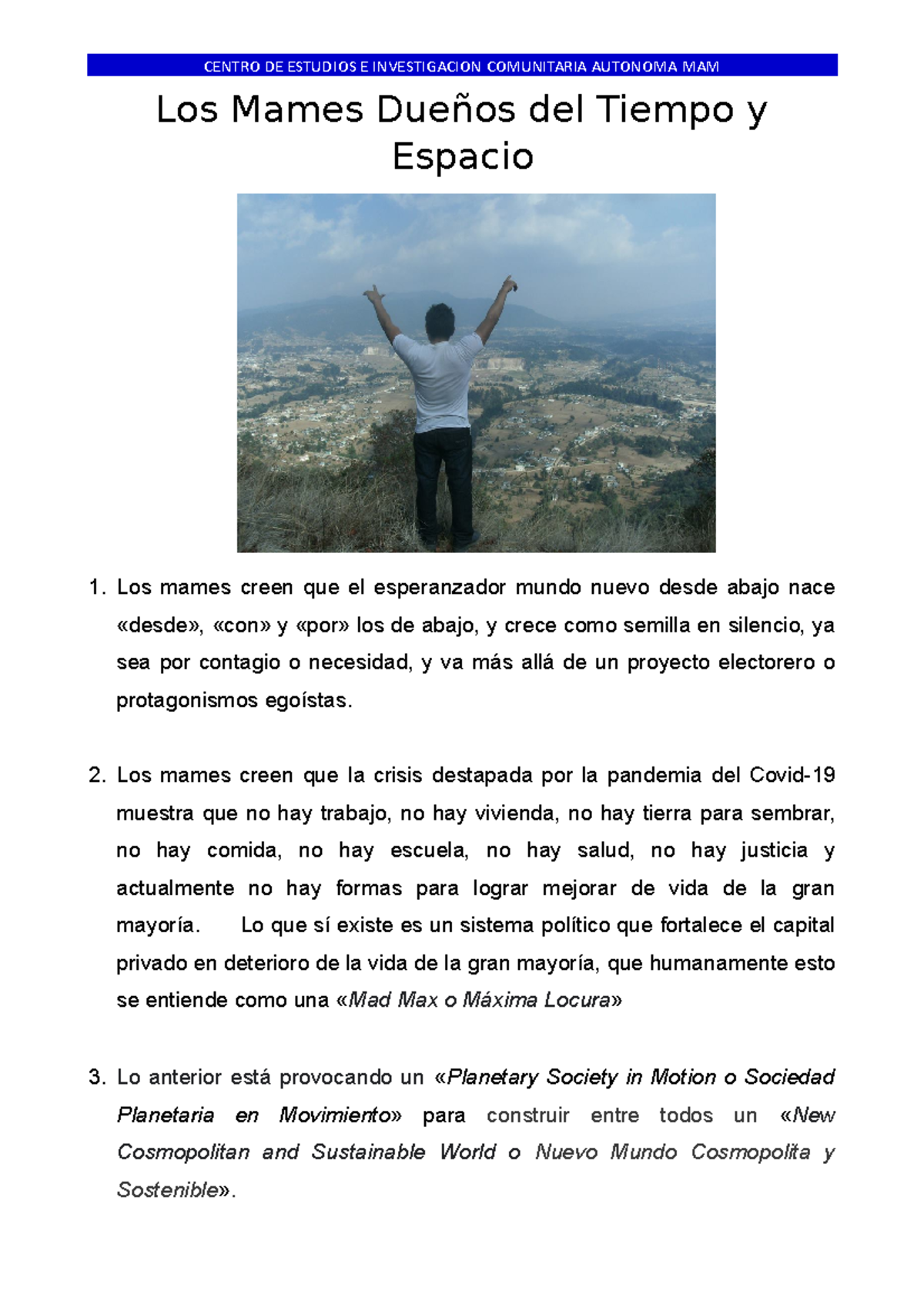 1.- LOS Mames Dueños DEL TIEM PO Y Espacio - Los Mames Dueños del ...