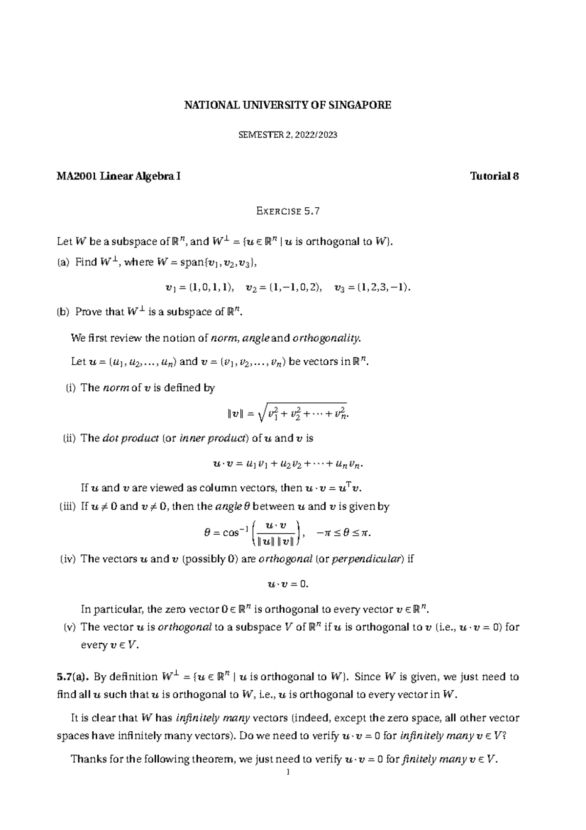 MA2001-T08 - Tutorial - MA2001 - NUS - Studocu