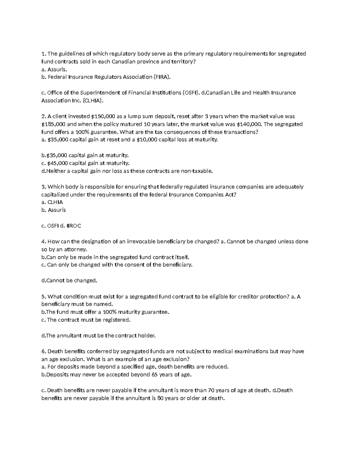 Csc test 2 - practice materials - The guidelines of which regulatory ...