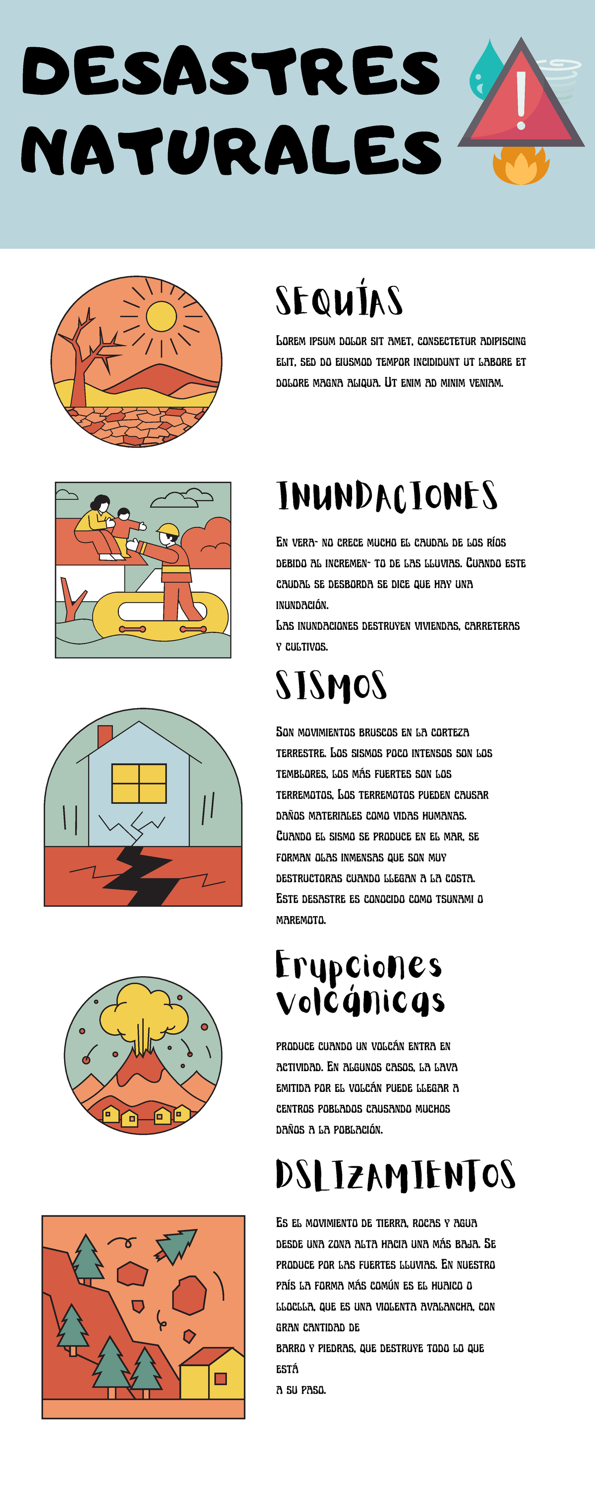 Desastres Naturales - infografia - SEQUÍAS Lorem ipsum dolor sit amet ...