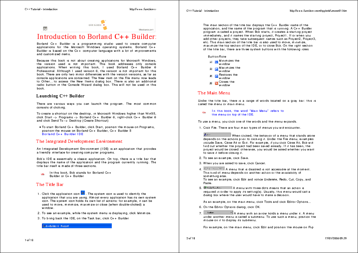 Lesson 1 - Introduction to BCB - functionx Borland Introduction to ...