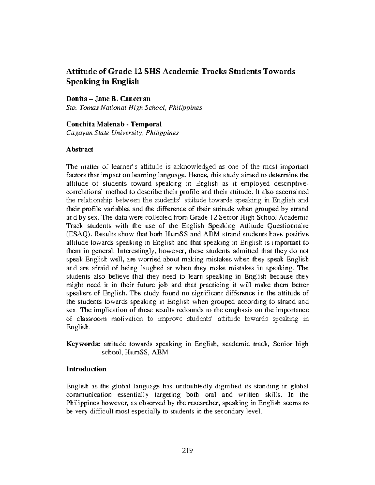 EJ1247094 - Ahm - Attitude of Grade 12 SHS Academic Tracks Students ...