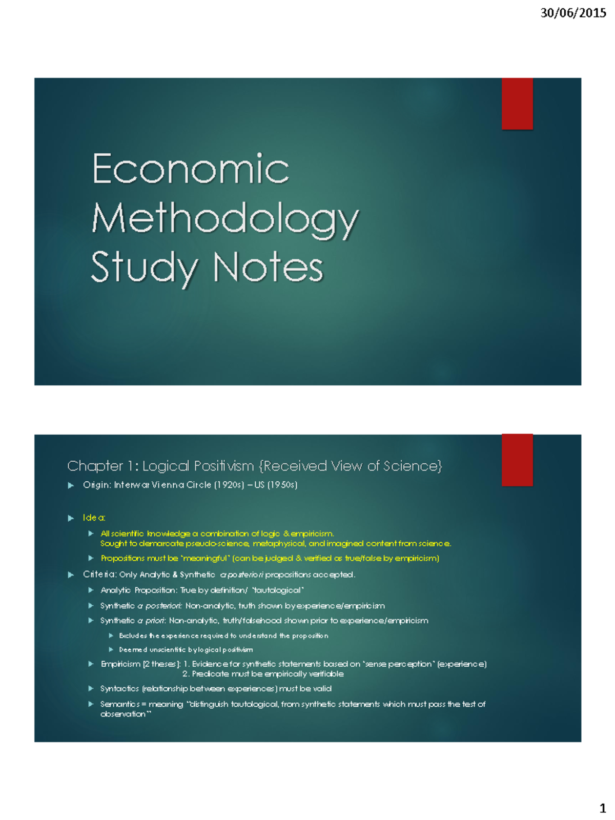 Economic Methodology Study Notes - Economic Methodology Study Notes ...