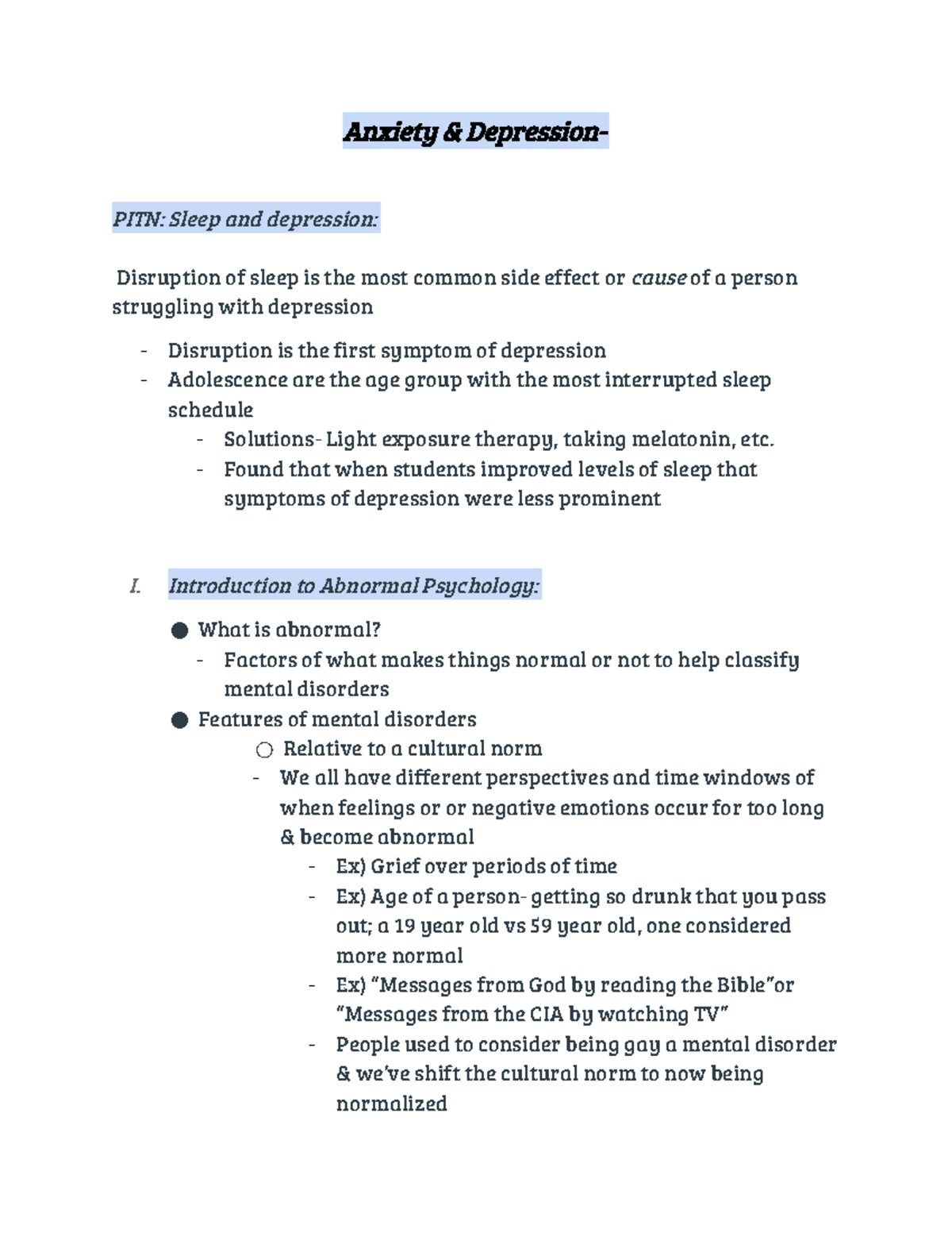 Anxiety Depression - Summary - Anxiety & Depression- PITN: Sleep and ...