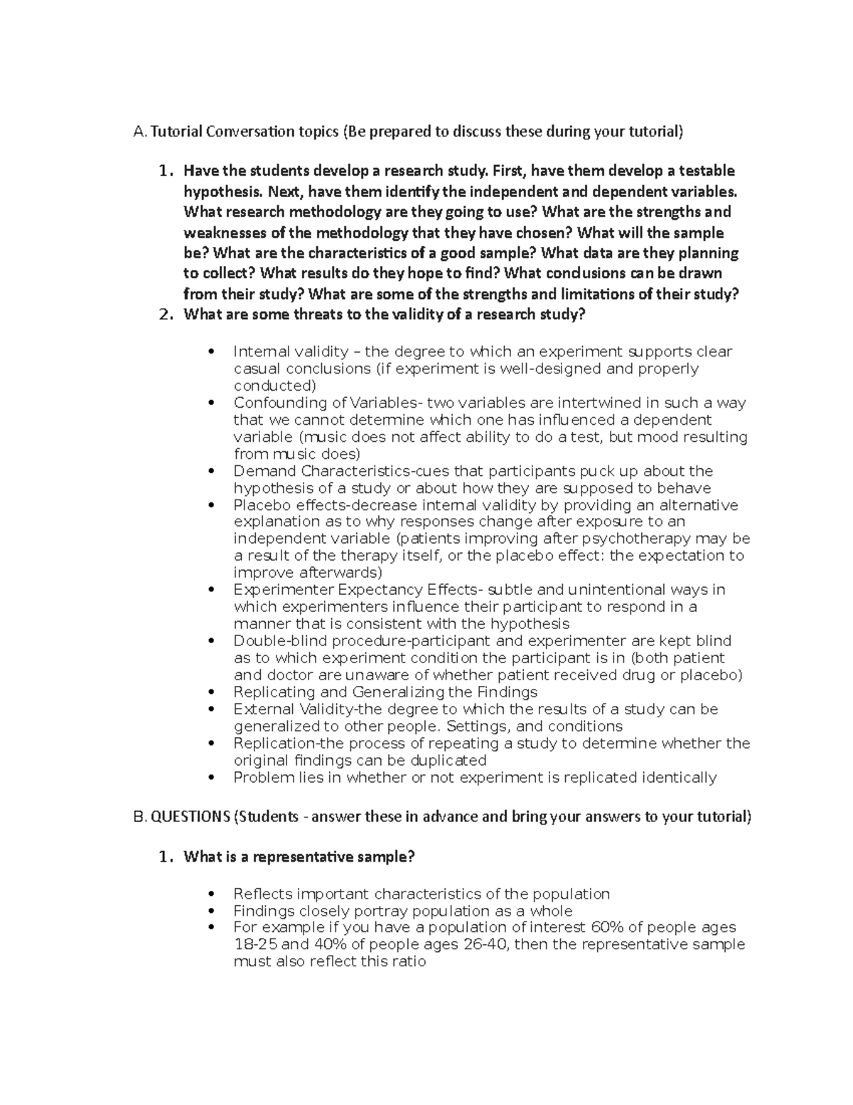 Tutorial #2 - A. Tutorial Conversation topics (Be prepared to discuss ...