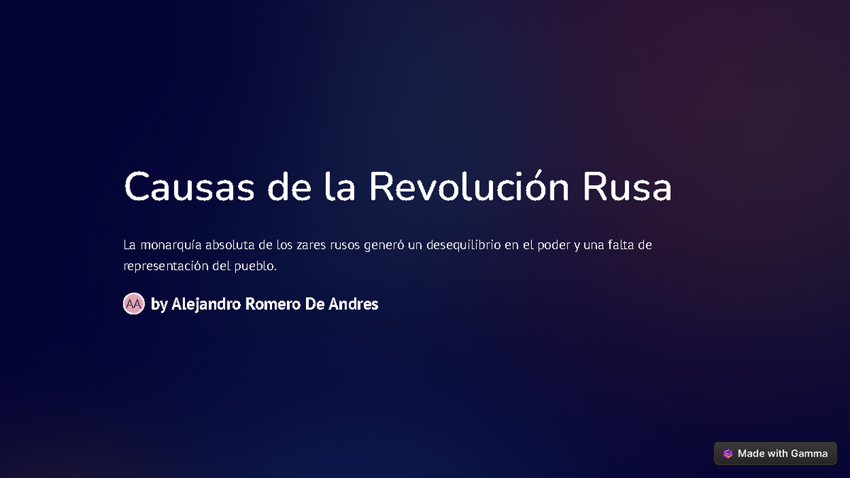 Causas de la Revolucion Rusa - Causas de la Revolución Rusa La ...