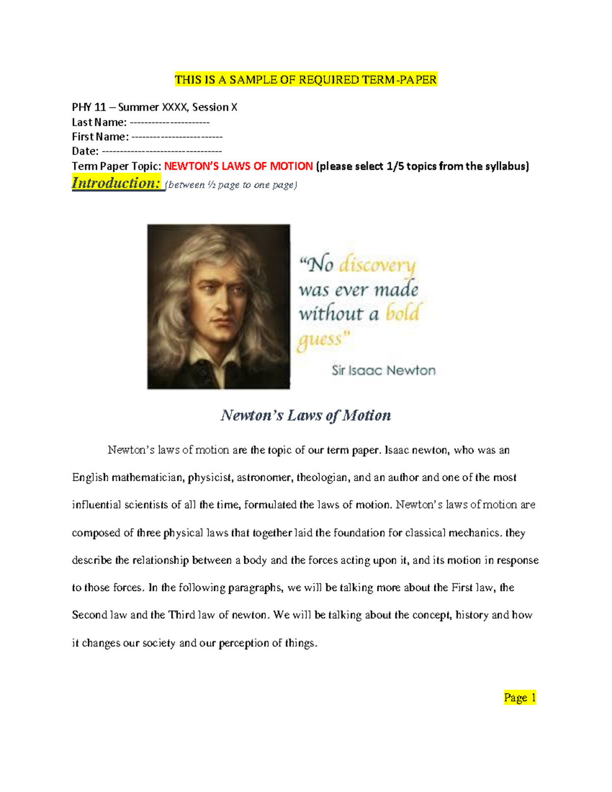 Sample of Term-Paper - sss - THIS IS A SAMPLE OF REQUIRED TERM-PAPER ...