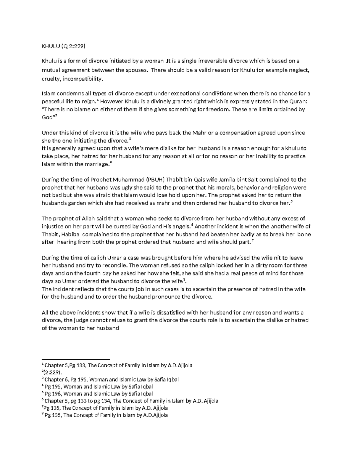 Khula - quality work - KHULU (Q 2:229) Khulu is a form of divorce ...