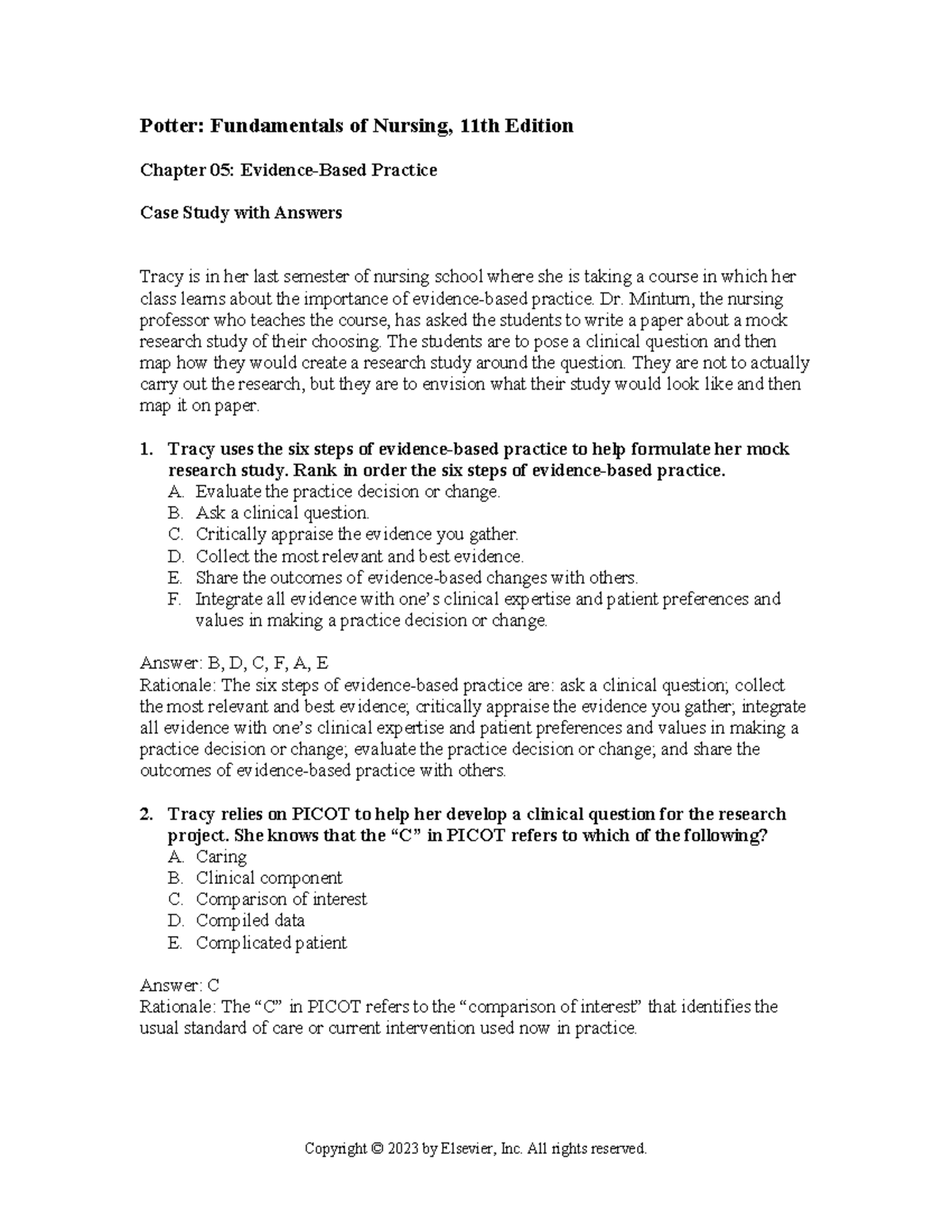 Chapter 005 - Case Study 5 - Copyright © 2023 by Elsevier, Inc. All ...