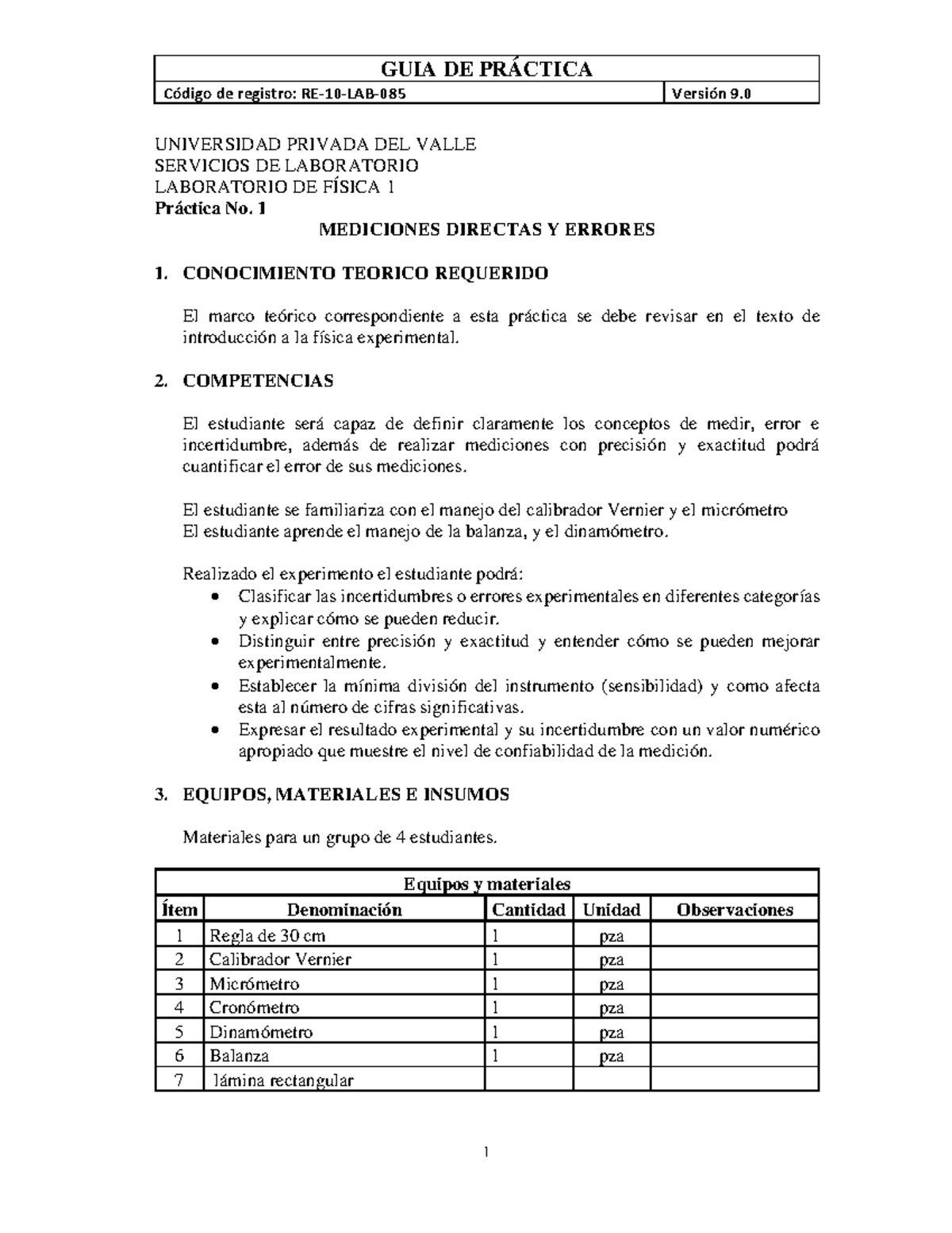 1602384545087 RE-10-LAB-085 Fisica I v9 - Warning: TT: undefined function: 32 Código de registro ...