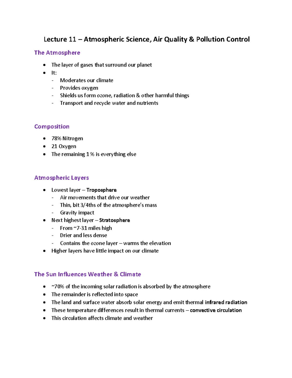 Lecture 11 – Atmospheric Science, Air Quality & Pollution Control ...