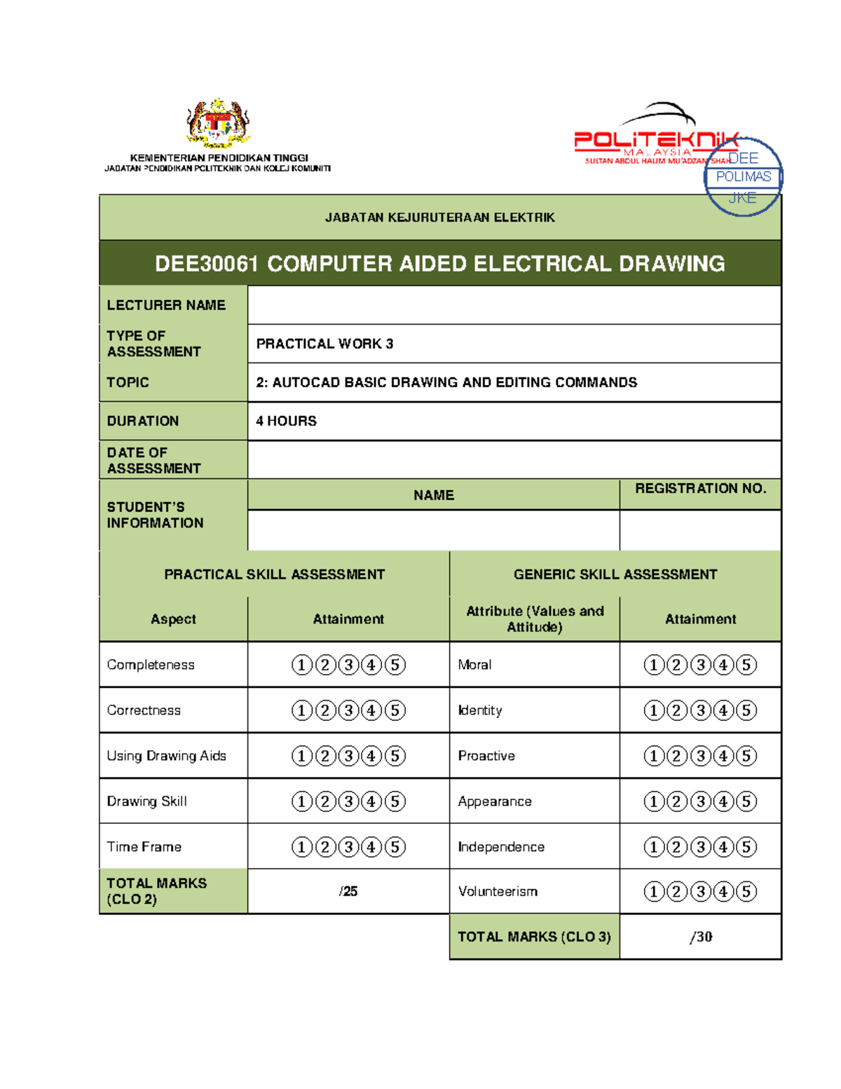 Student PW3 NEW Template - JABATAN KEJURUTERAAN ELEKTRIK DEE30061 ...