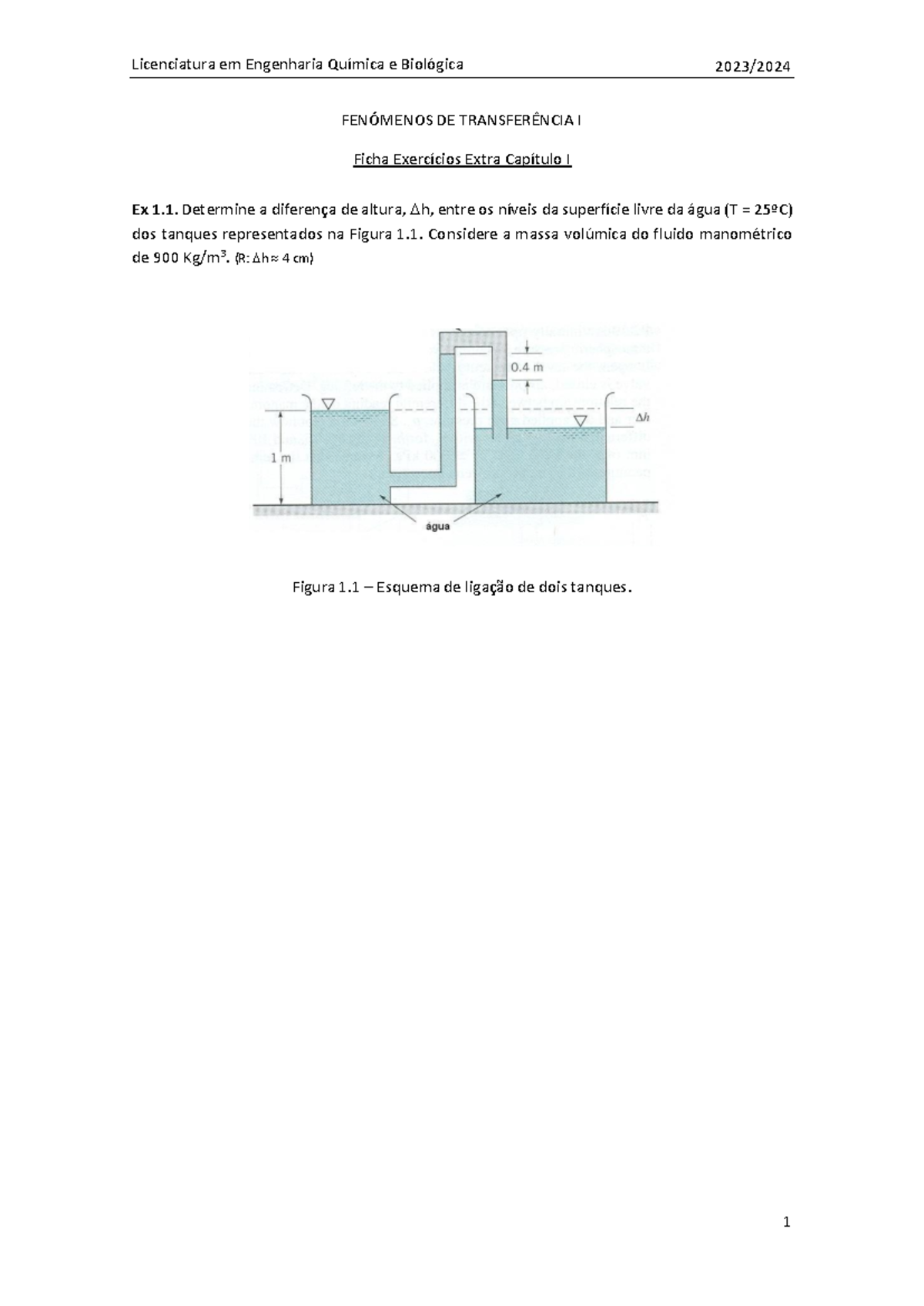 Exerc cios Extra Cap tulo 1 2023 2024 - FEN”MENOS DE TRANSFER NCIA I Ficha ExercÌcios Extra ...