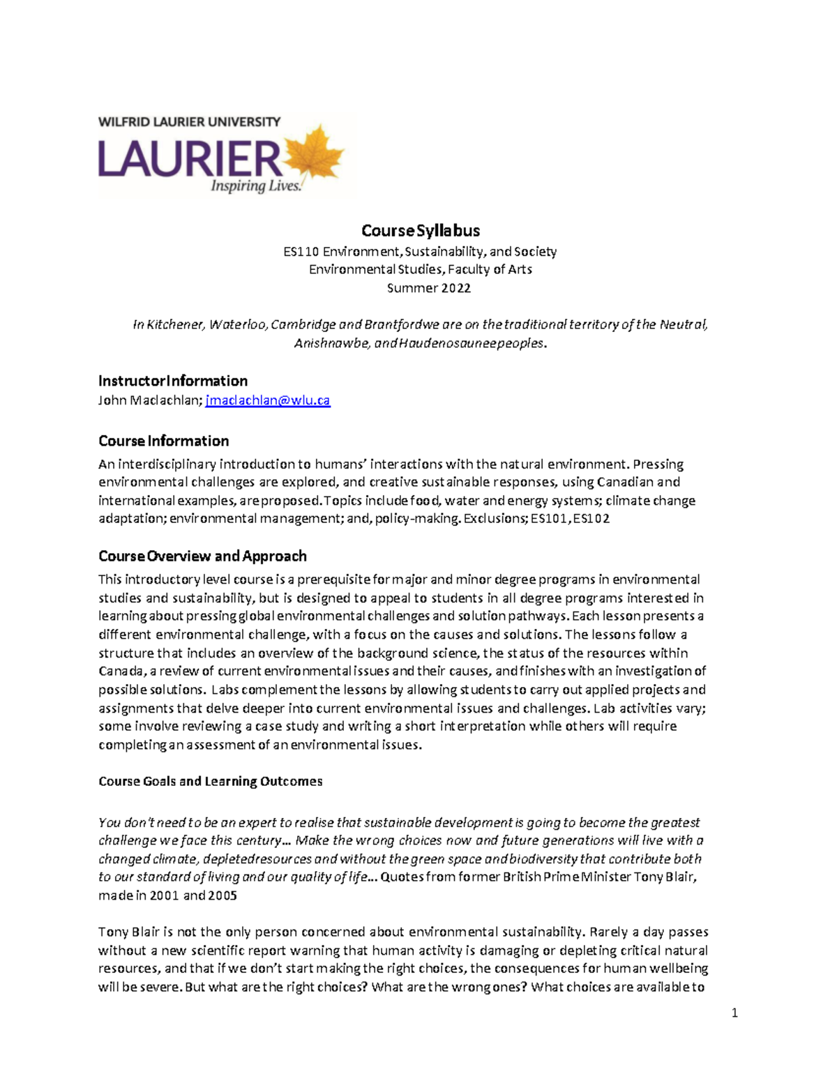 ES110 syllabus Sum22 - Just finessing cuh let me be you know ...