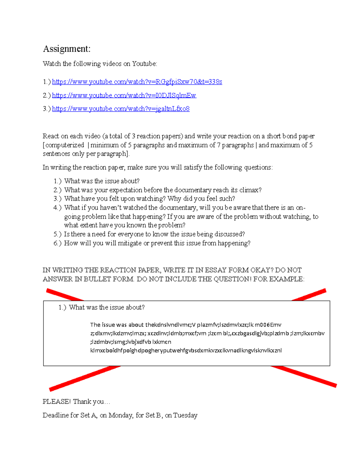 First-Assignment - First Assignment in CJ - Assignment: Watch the ...