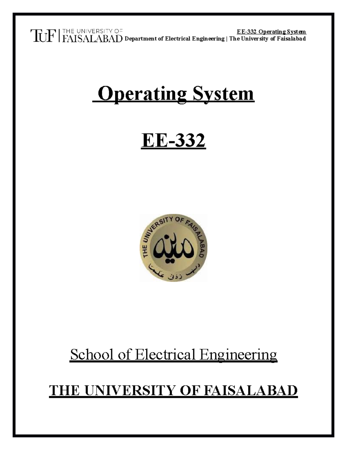 Operating System LAB Manual - ####### Department of Electrical ...
