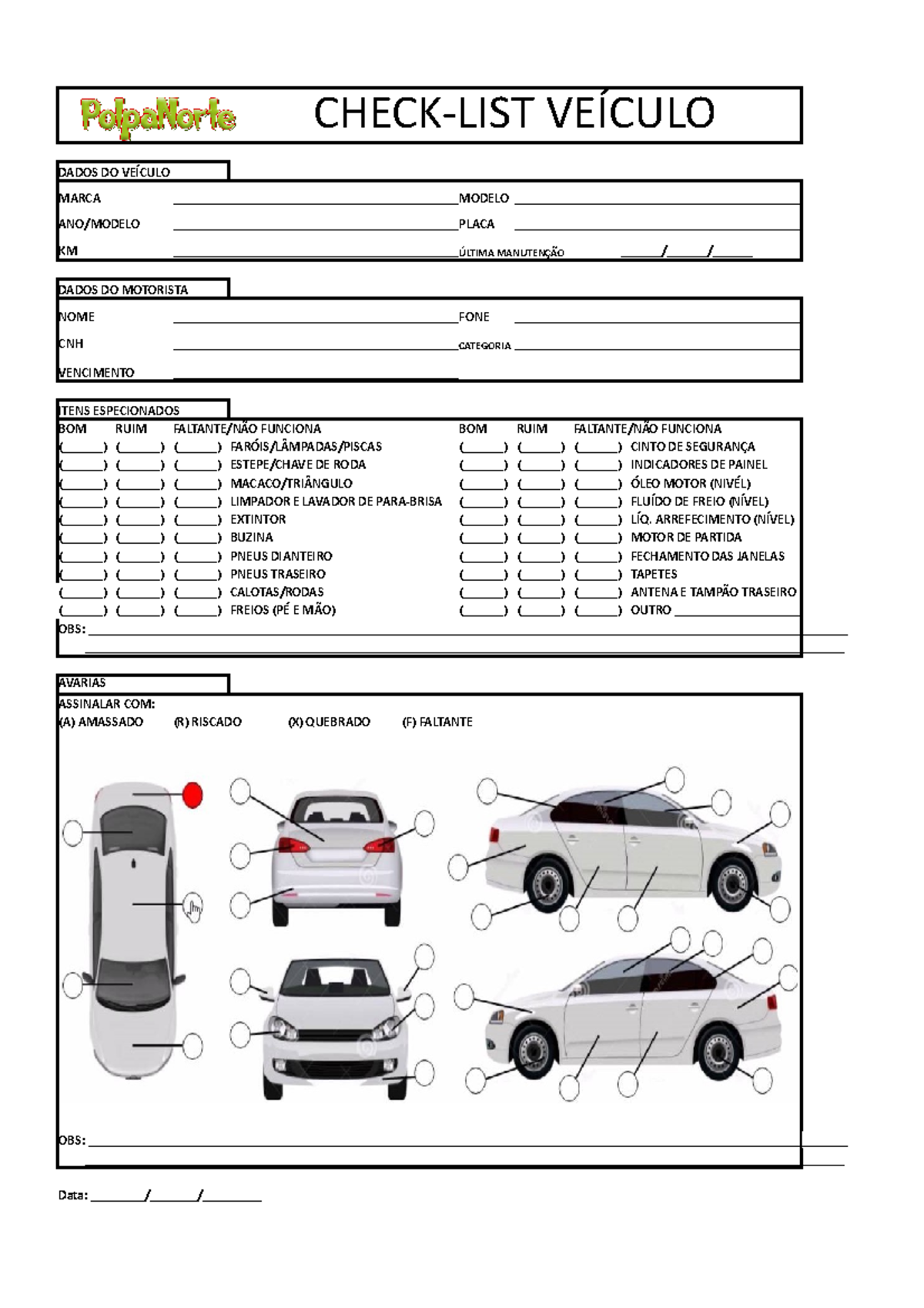 Ilide - dfdffgfg - CHECK-LIST VEÍCULO DADOS DO VEÍCULO MARCA - Studocu