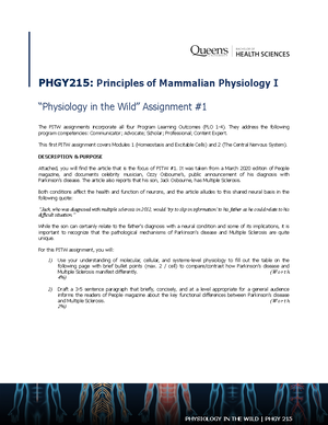 PHGY 216 module 4 notes - ModXle 04: Renal Ph\Violog\ Learning OXWcomeV ...