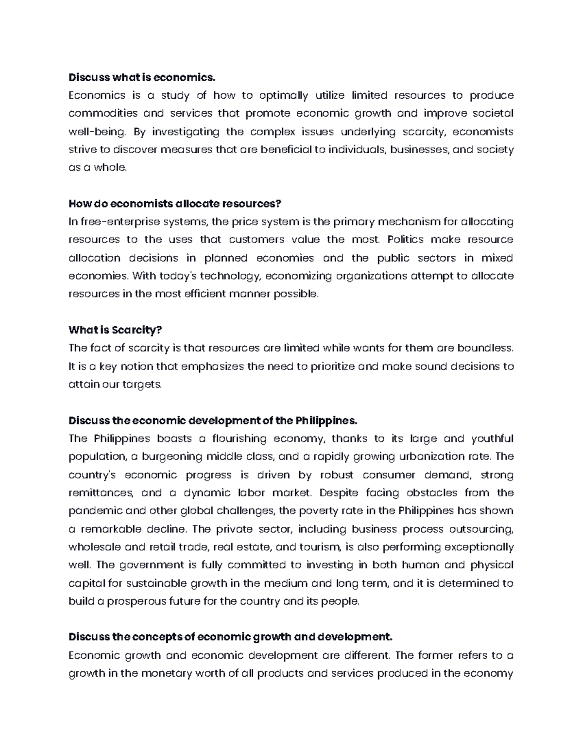 Discussion Forum #1 - Discuss what is economics. Economics is a study ...
