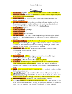 Study Guide for Test 3a - An Introduction to Chromatographic ...