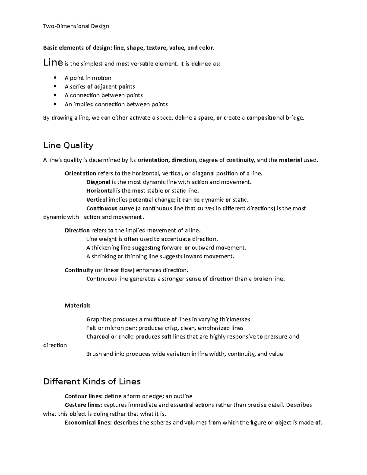 Two Dimensional Design Lineand Texture - Two-Dimensional Design Basic ...