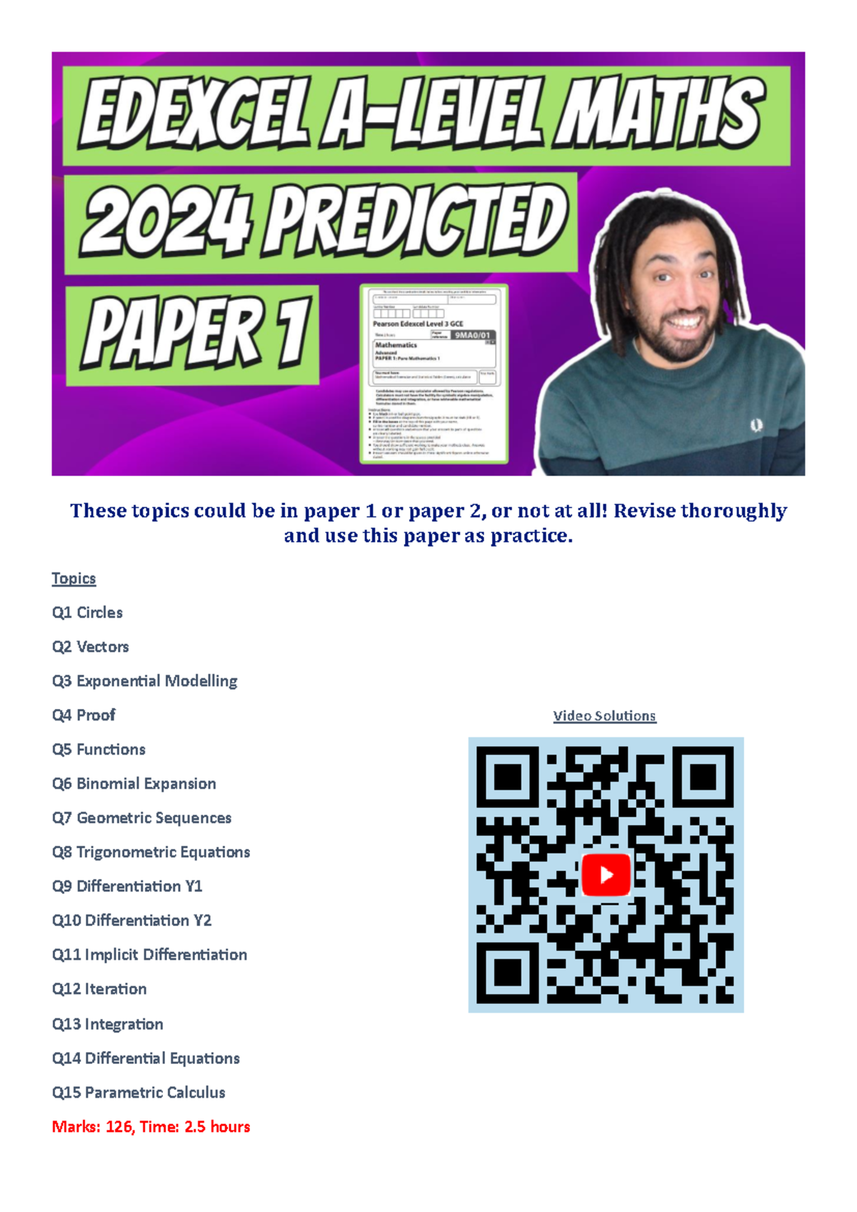 2024 Edexcel A Level Predicted Paper 1 - These topics could be in paper 1 or paper 2 , or not at ...