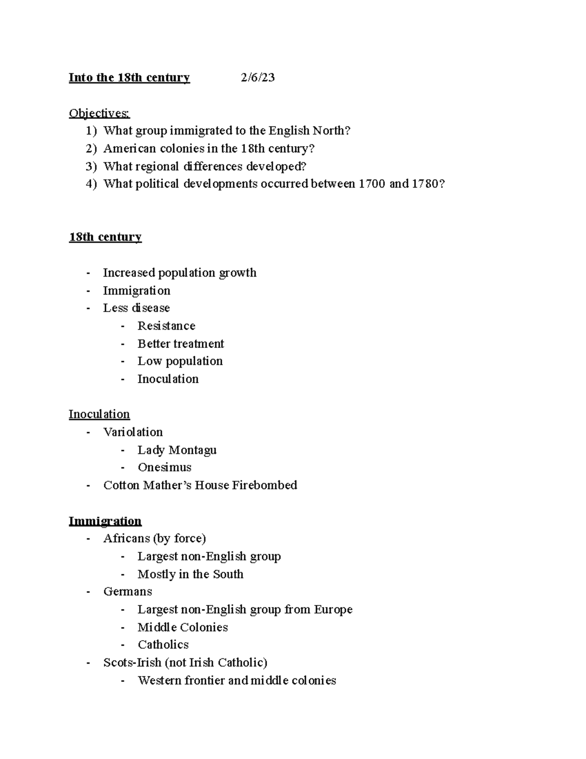 HIST Into the 18th century 2 6 23 - Into the 18th century 2/6 ...