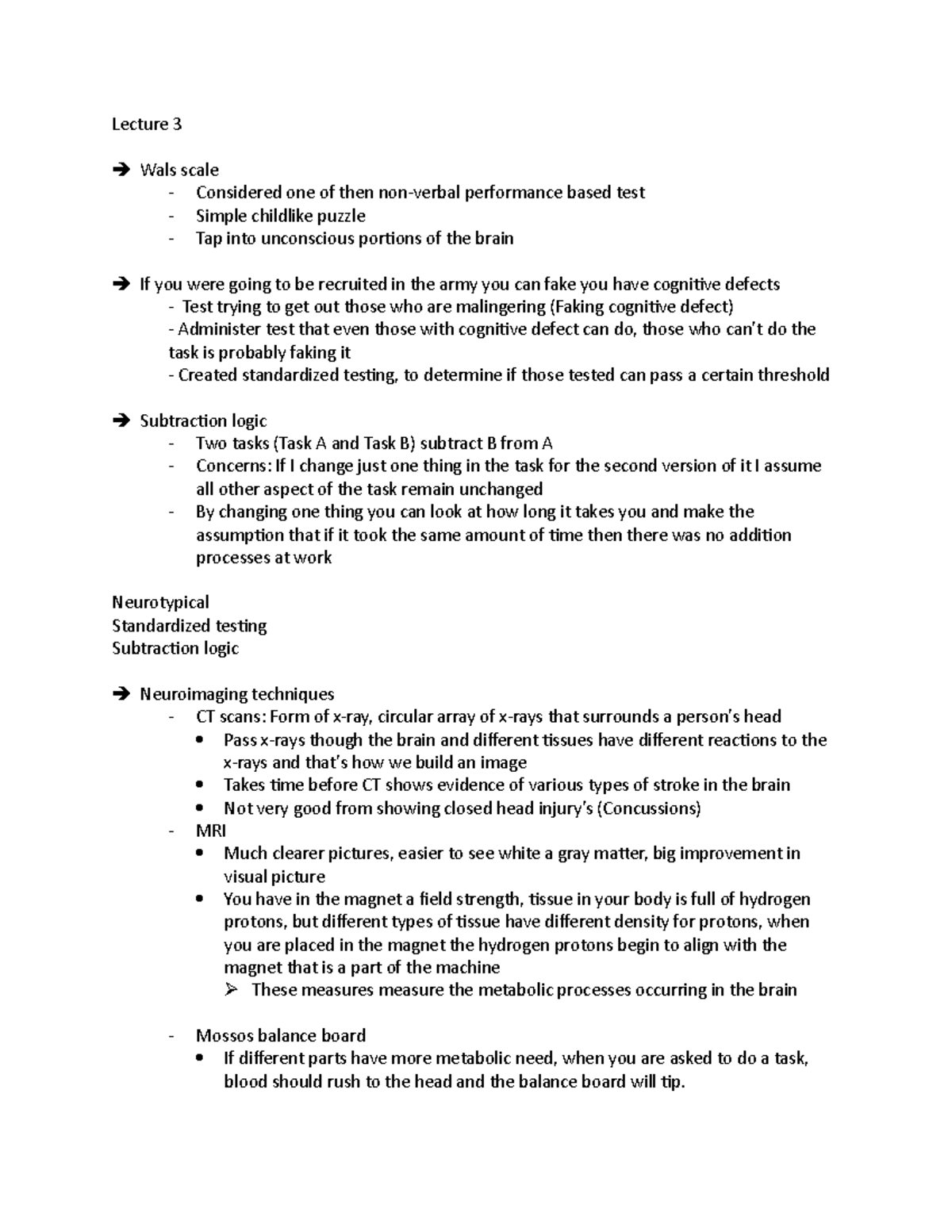 Lecture 3 - Lecture 3 Wals scale - Considered one of then non-verbal ...
