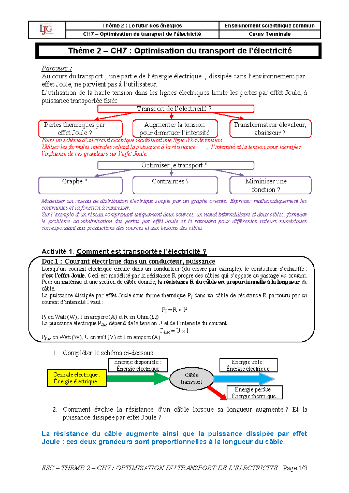 Optimisation du transport de l’électricité - L’utilisation de la haute tension dans les lignes ...